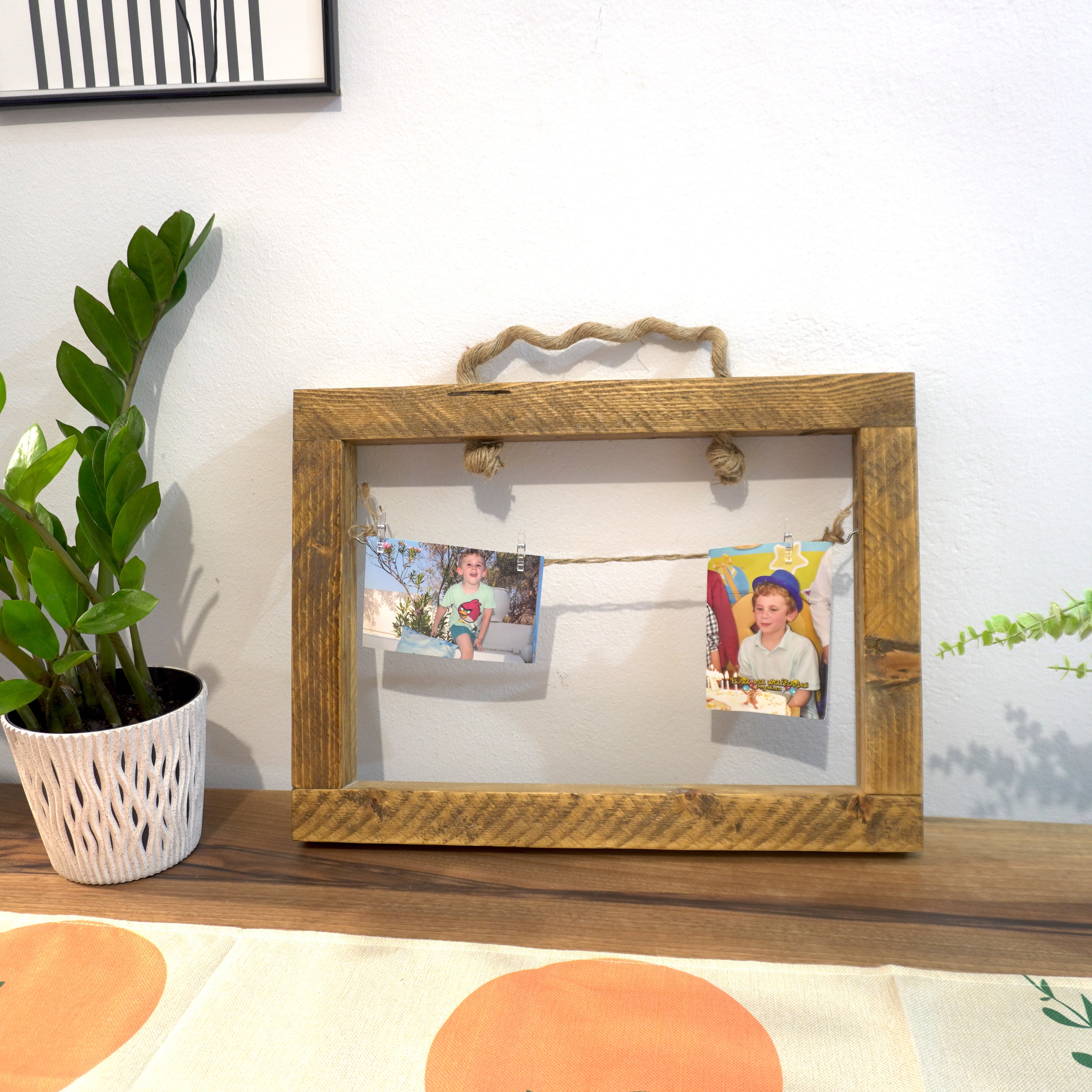 Rustic Wood Photo Display: Polaroid Hanging Frame - Etsy