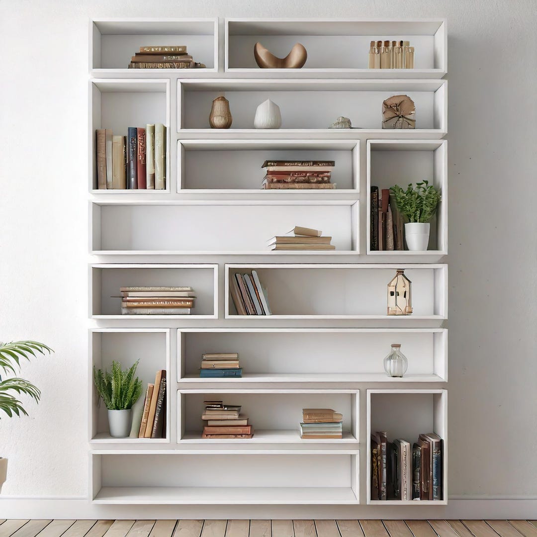 Wall Bookshelf,floating Wall Bookshelf,wall Bookshelves,asymmetrical ...