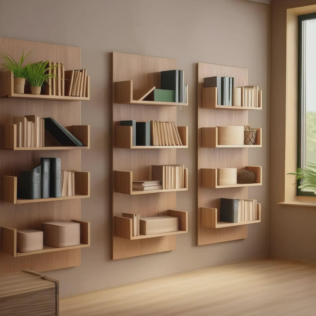 Floating Bookshelf Set – Modern Modular Wall Shelves, Minimal Decor ...