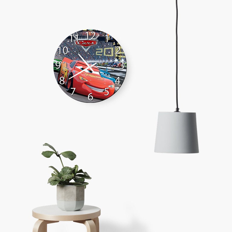 Cars Wall Clock | Lightning Mcqueen Kids Clock | Boys Room Decor ...