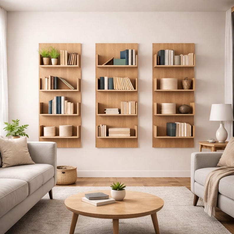 Floating Bookshelf Set – Modern Modular Wall Shelves, Minimal Decor ...
