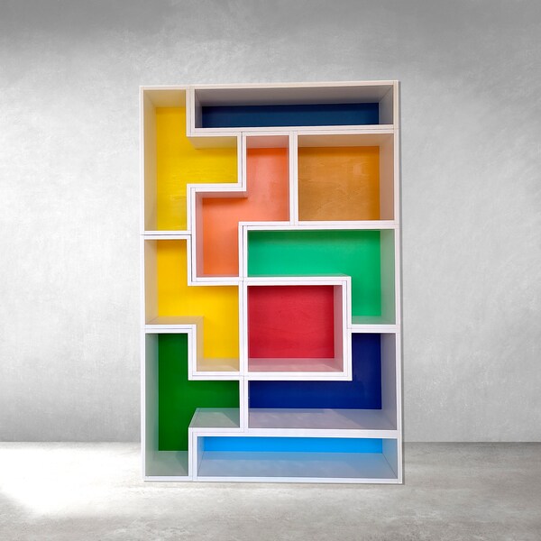 Geometric Bookshelf - Etsy UK