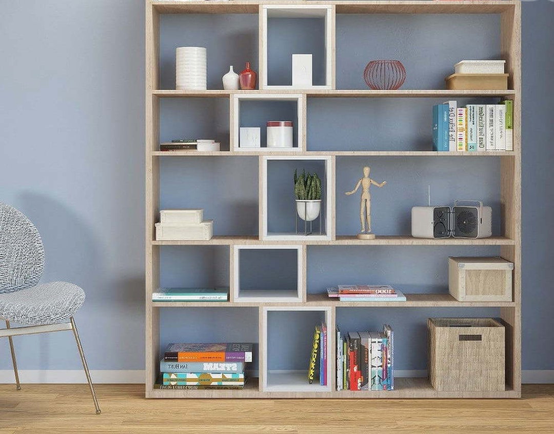 Bookshelf for Living Room Modular Bookshelf Asymmetrical Shelving Unit ...