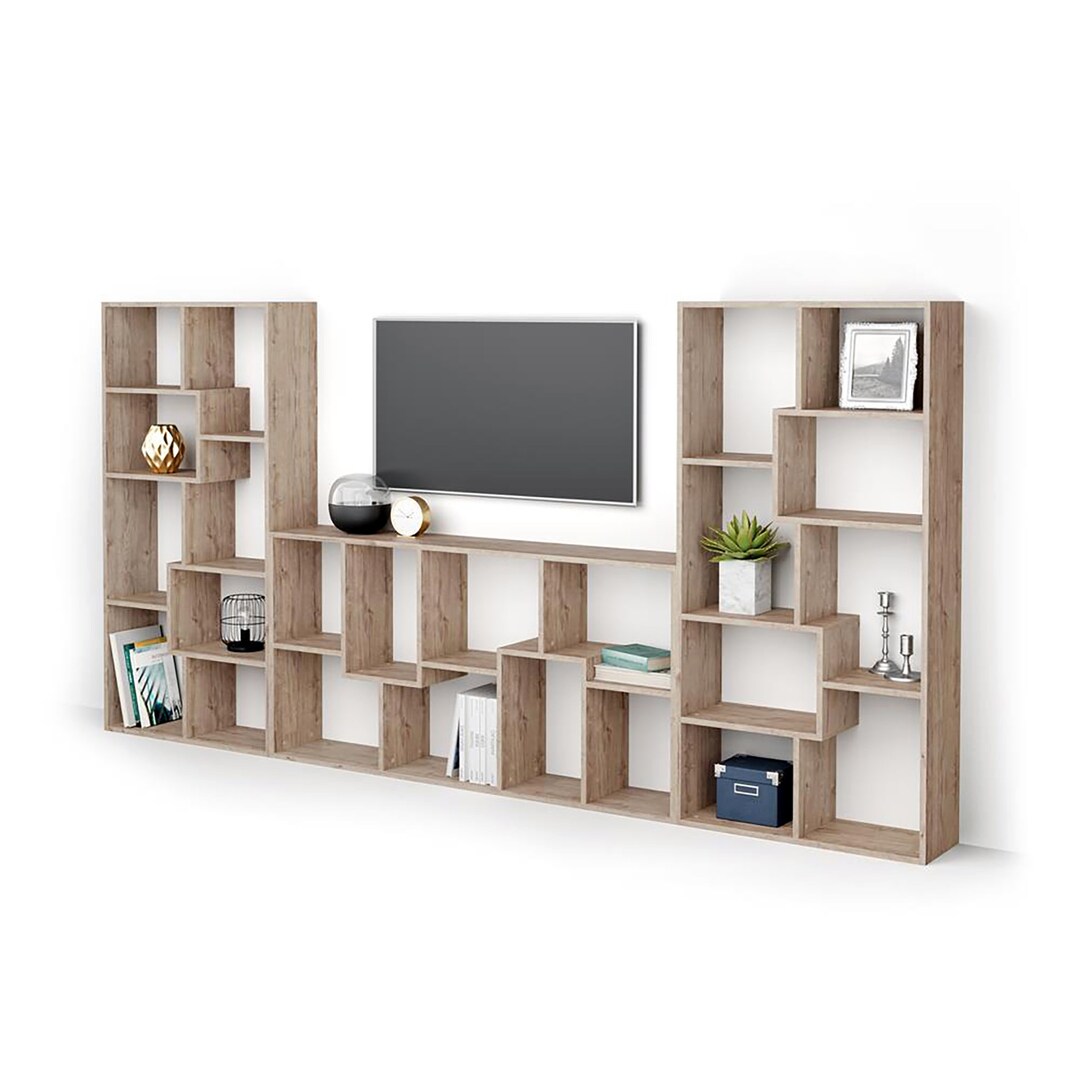 Tv Stand Bookshelf Media Console Bookshelves Entertainment Center With ...