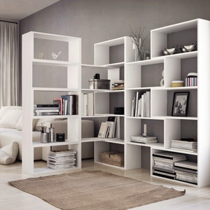 Sliding Bookcase room Divider Bookshelves tall Bookcase modular Bookcase book Shelves geometric Bookcase bookshelf Room Divider bookcase Etsy