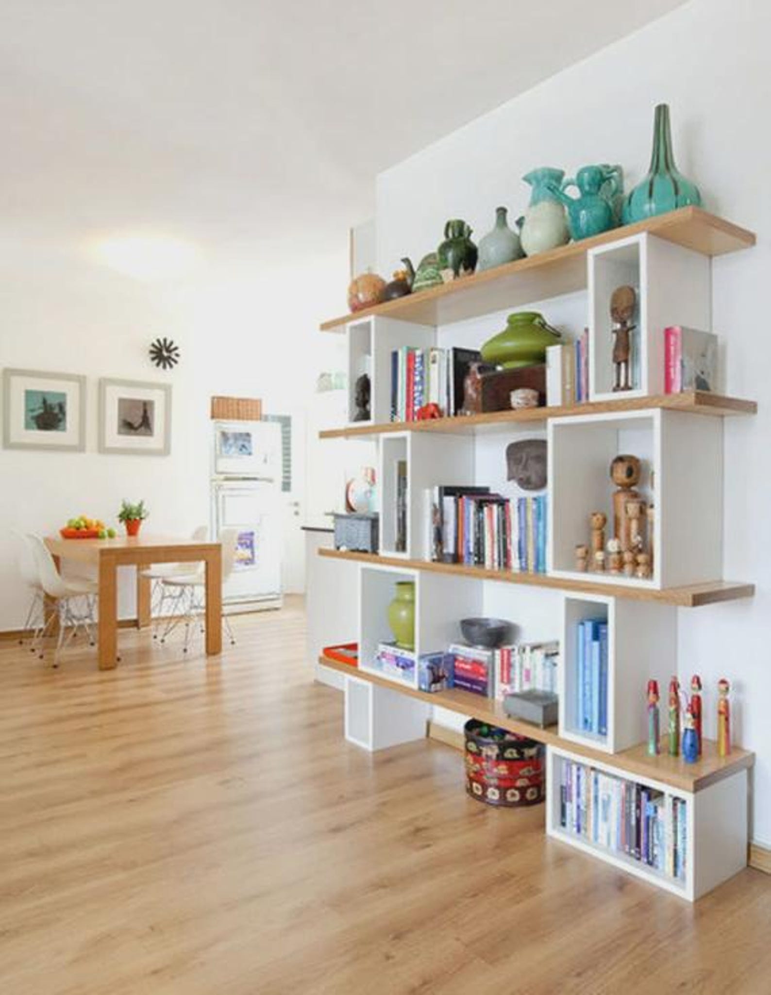 Modern White & Geometric Bookcase: Customizable Shelving - Etsy UK