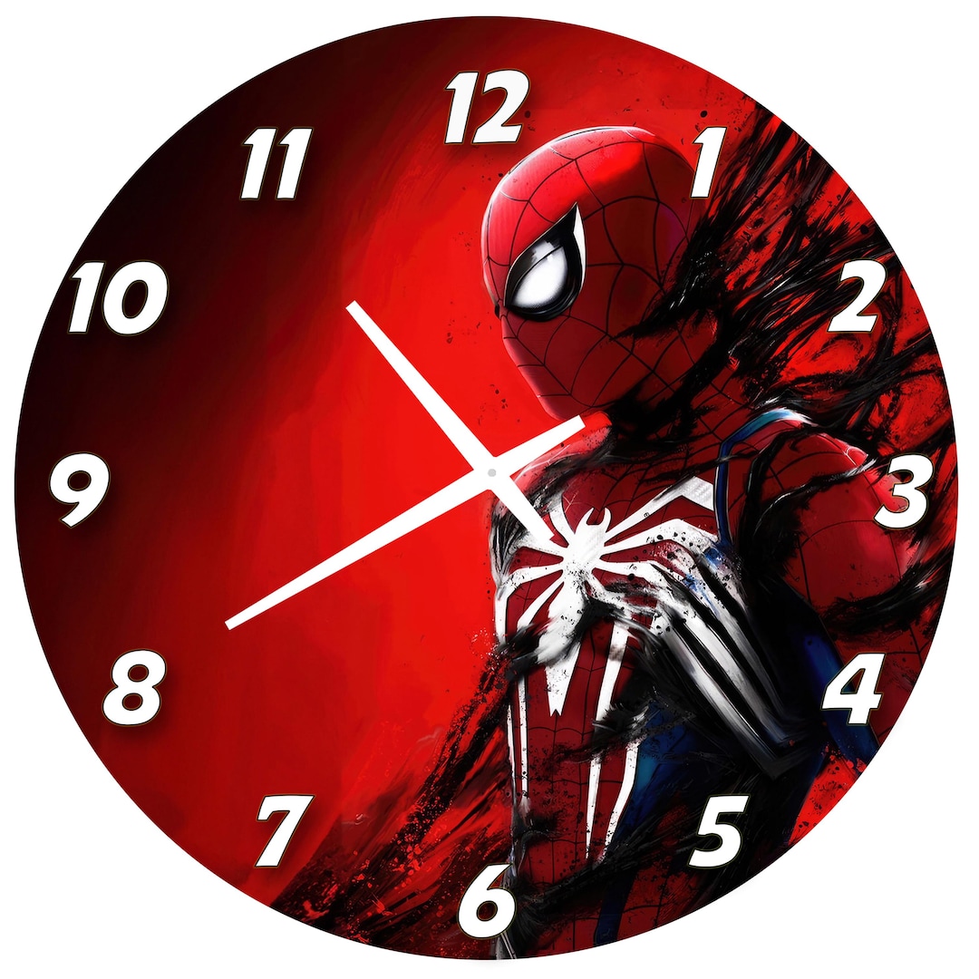 Personalised Wall Clock Spider-man Design Wall Clock Superhero Avengers Clock Wall Spiderman ...