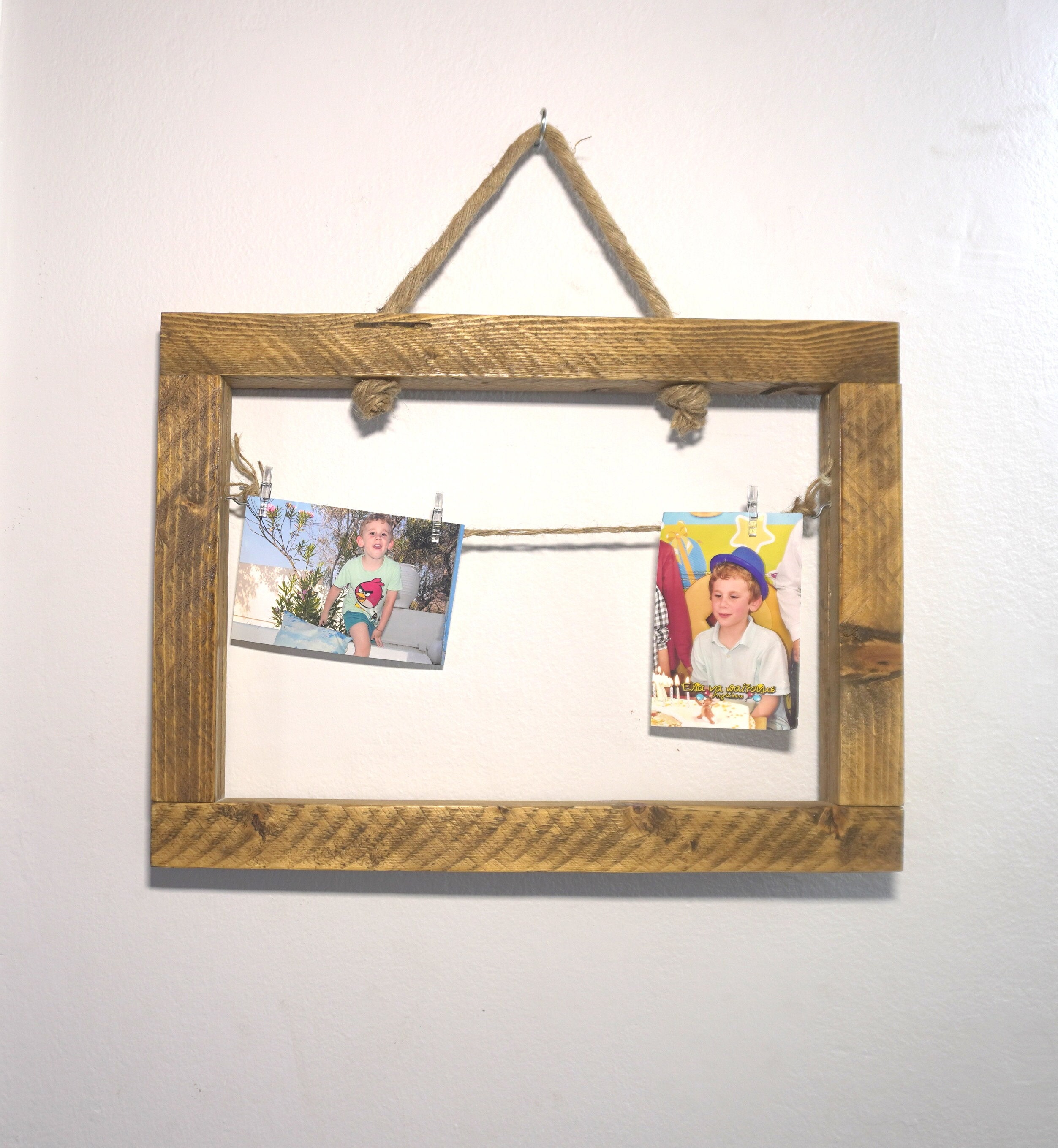 Rustic Wood Photo Display: Polaroid Hanging Frame - Etsy
