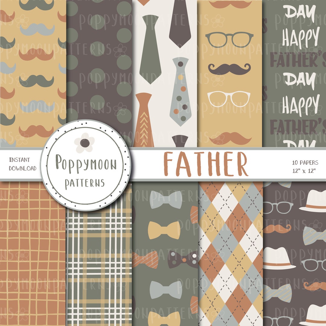 Father, Fathers Day, Dad, Digital Paper Set - Etsy