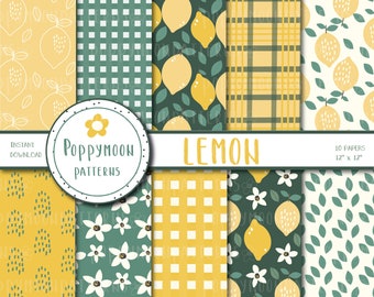 Printable Summer Lemon Digital Paper Pack Lemon Fruit Digital - Etsy
