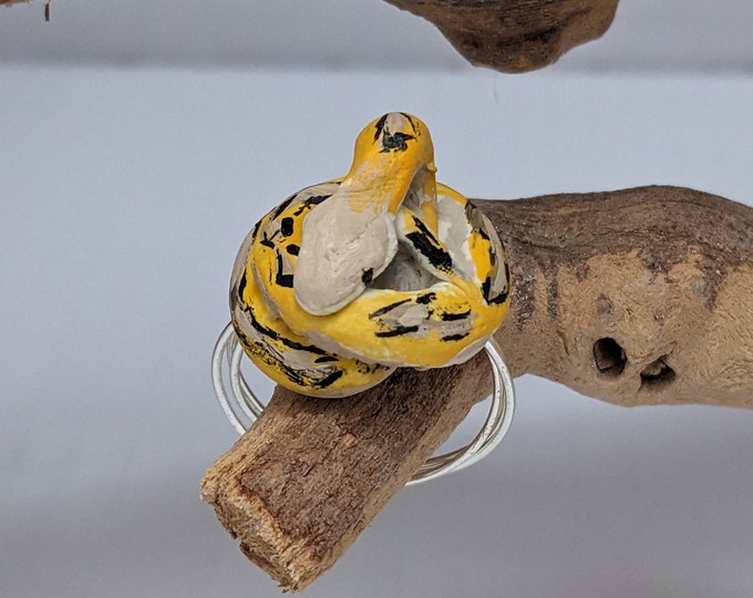 Realistic Clay Snake Ring Ball Python Handmade, Adjustable Ring - Etsy