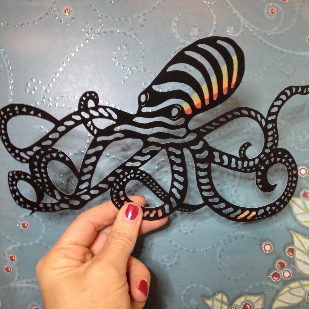 Papercut Octopus - Sea / Ocean Theme Paper Art - Etsy