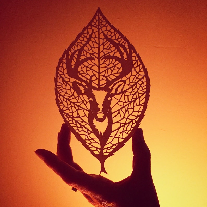 Delicate Stag Leaf Papercut From Jo Chorny - Etsy