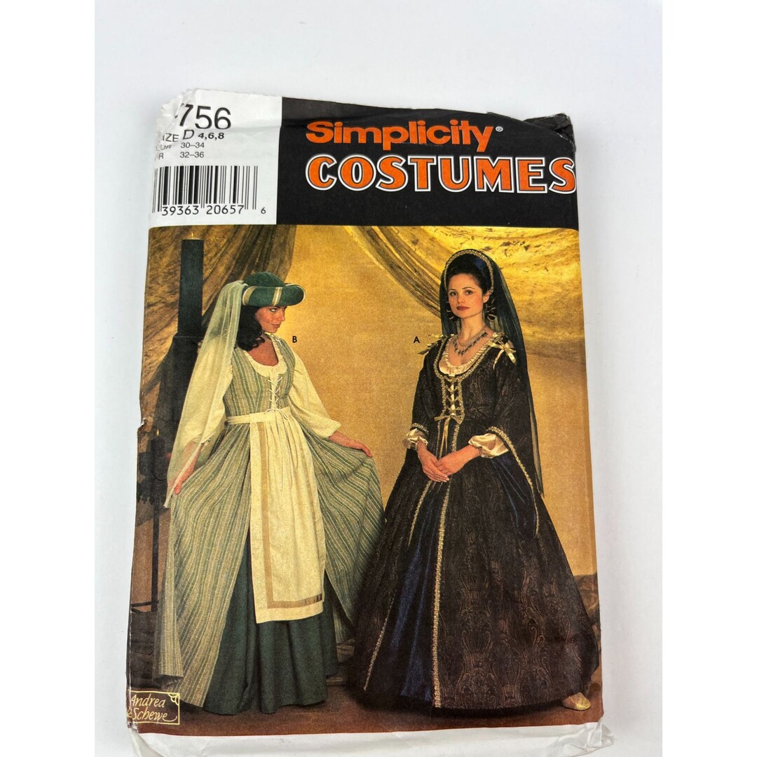 VTG Simplicity 7756 Renaissance Costume UNCUT Pattern Size 4-8 LARP ...