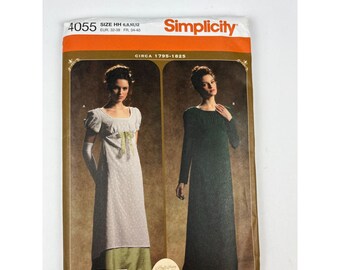 Uncut Simplicity Sewing Pattern 4055 Sewing Pattern Circa 1795-1825 ...
