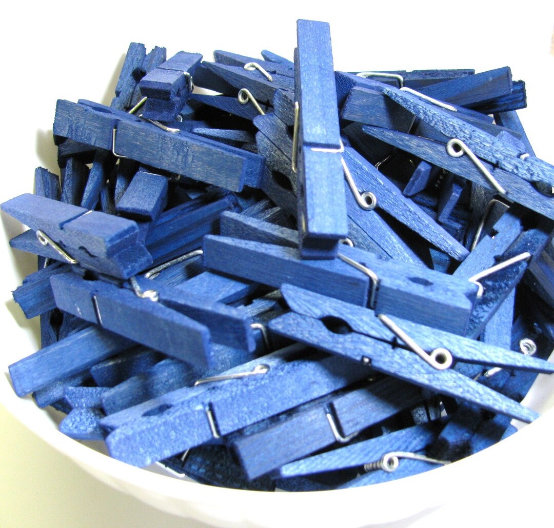 Hand Dyed Wooden Clothespins BLUE Approx 3 Choose - Etsy