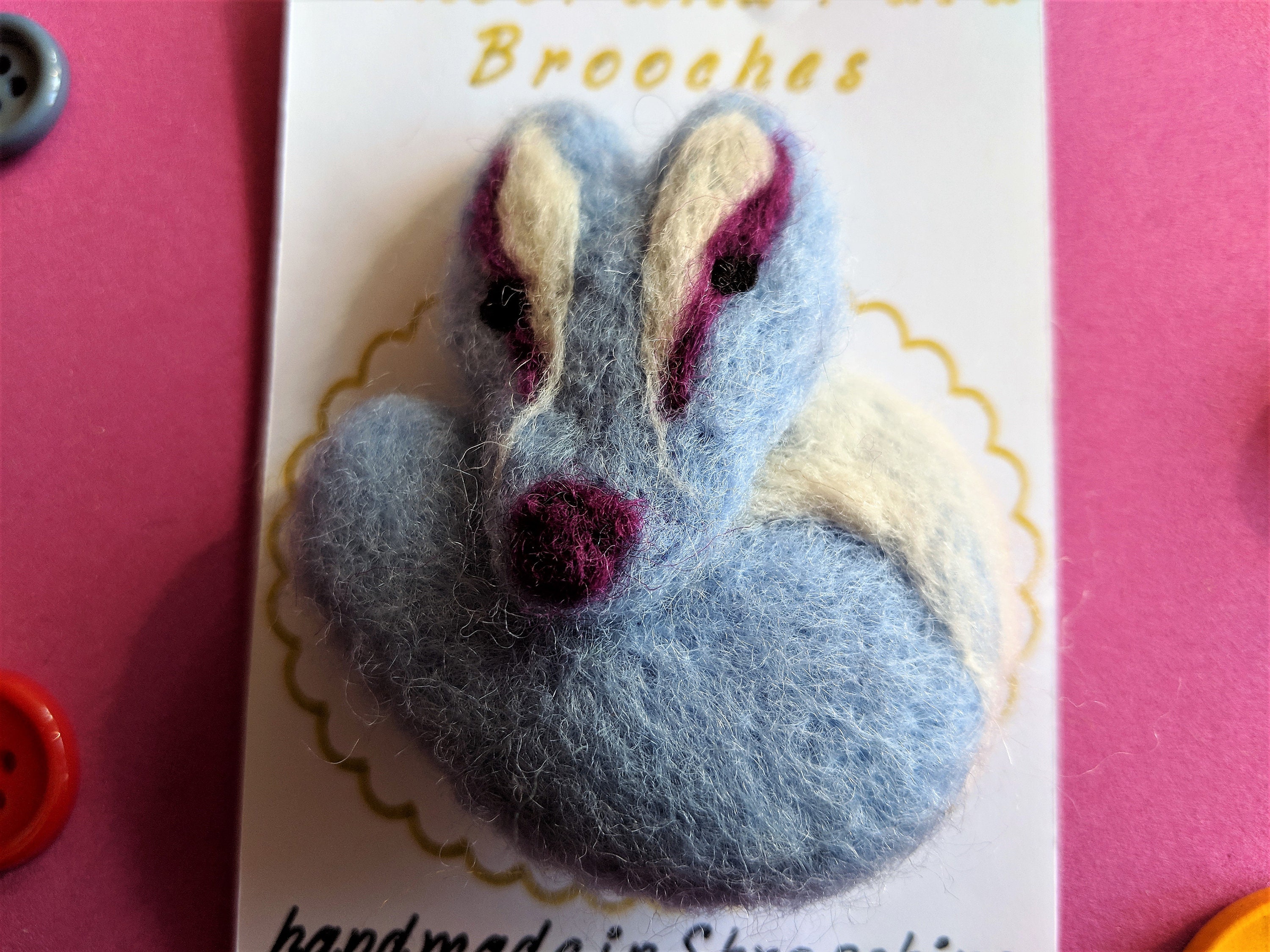 Badger Brooch Colourful Needle Felted Brooch Pin of a Badger - Etsy