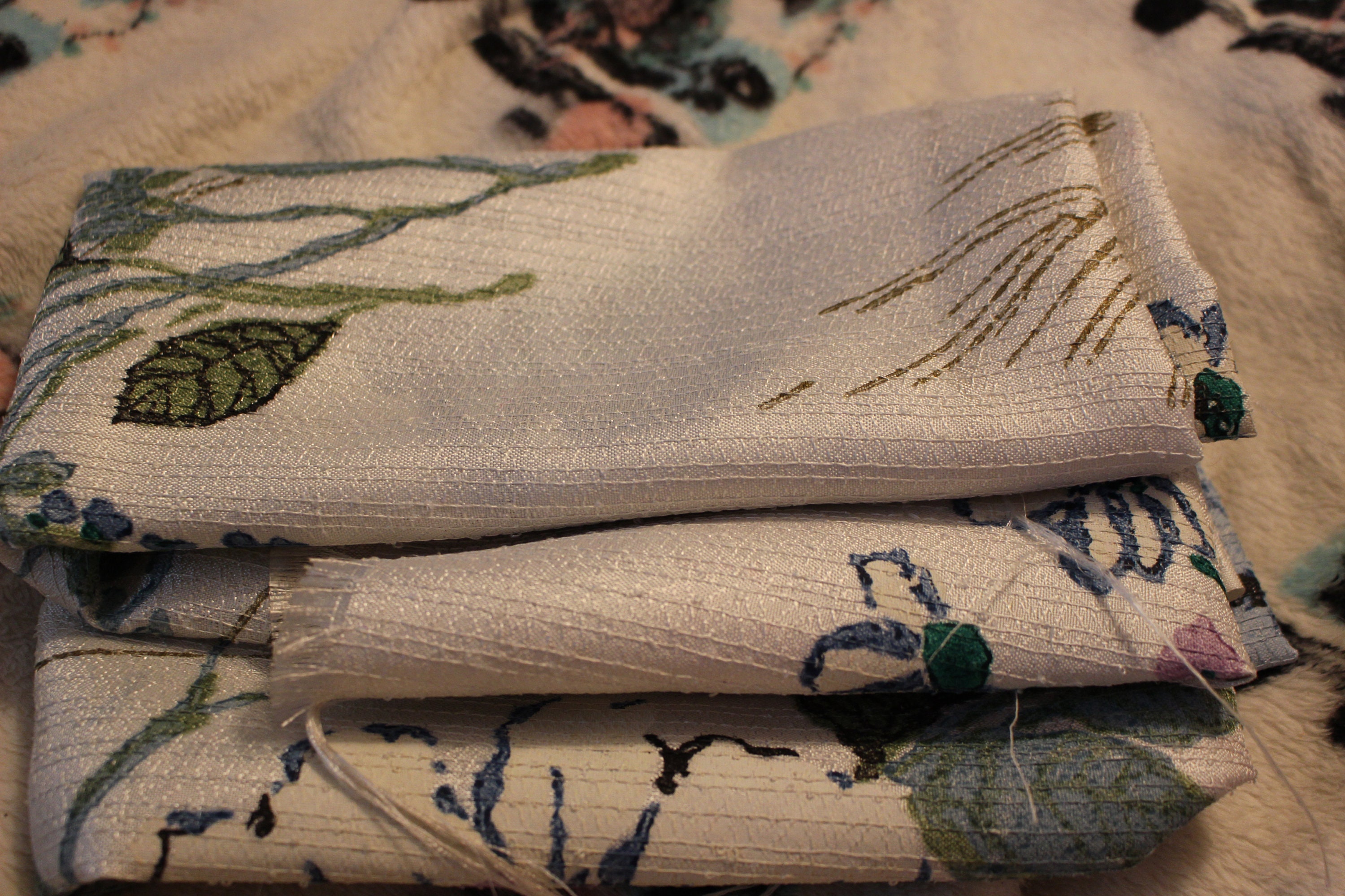 Vintage Mid Century Fiberglass Curtain Fabric Floral Aqua, Blues, Green ...