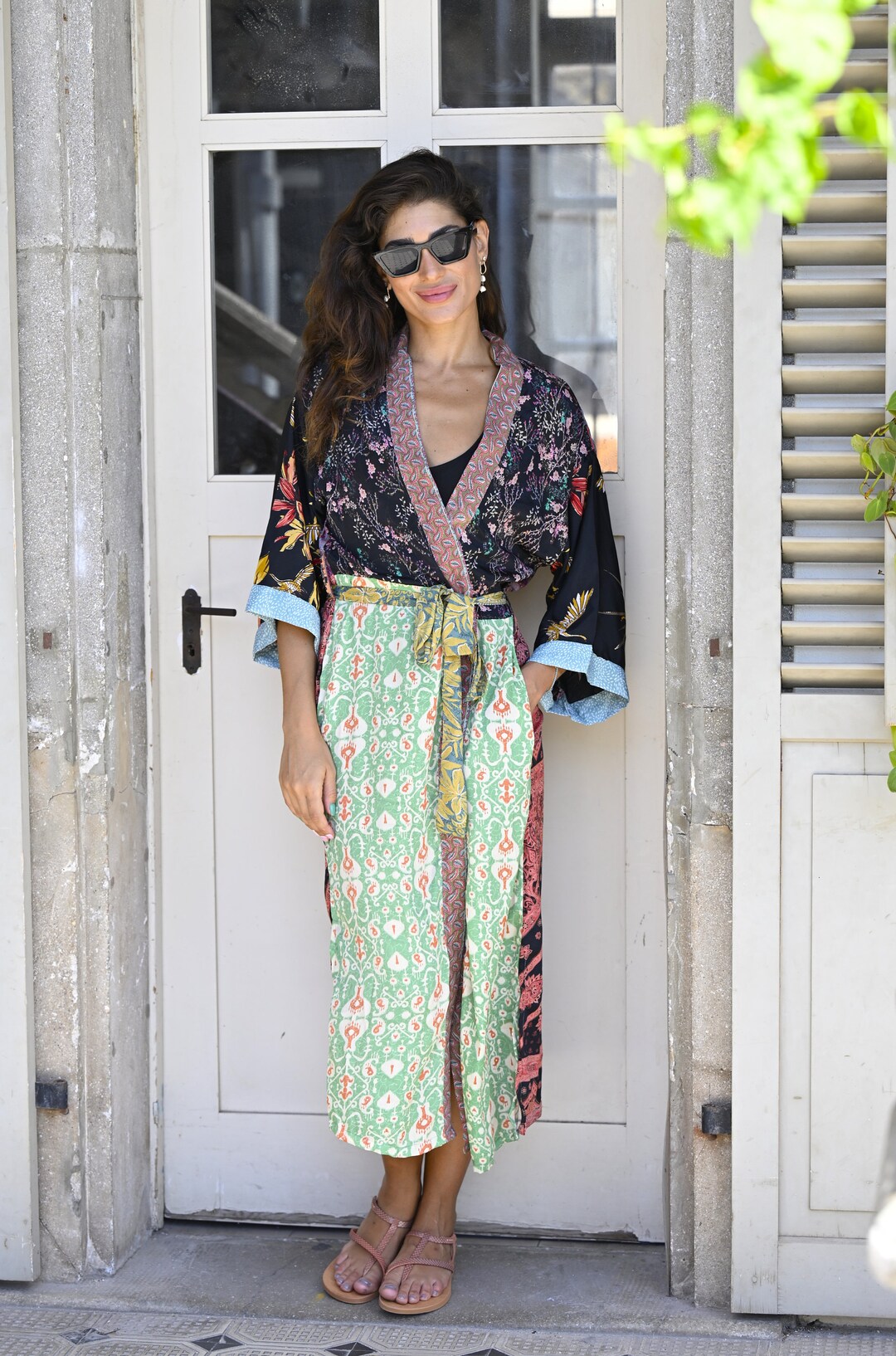 Stunning Kimono Cardigan, A Long Robe for Women With Boho Style, Silky ...