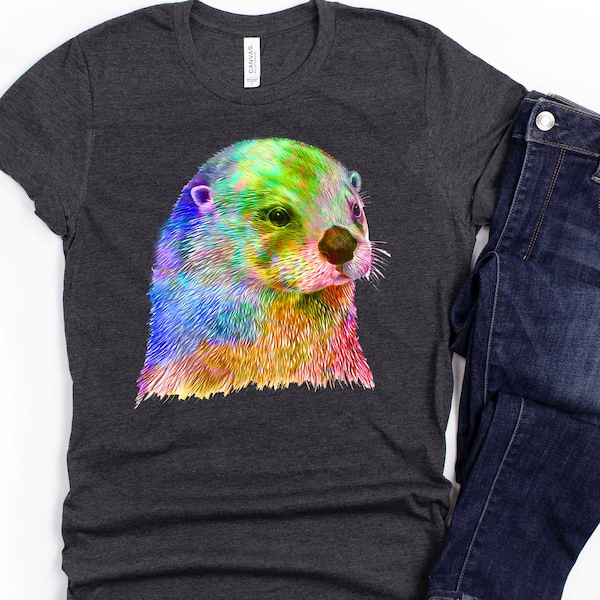 Rainbow Otter Shirt - Etsy