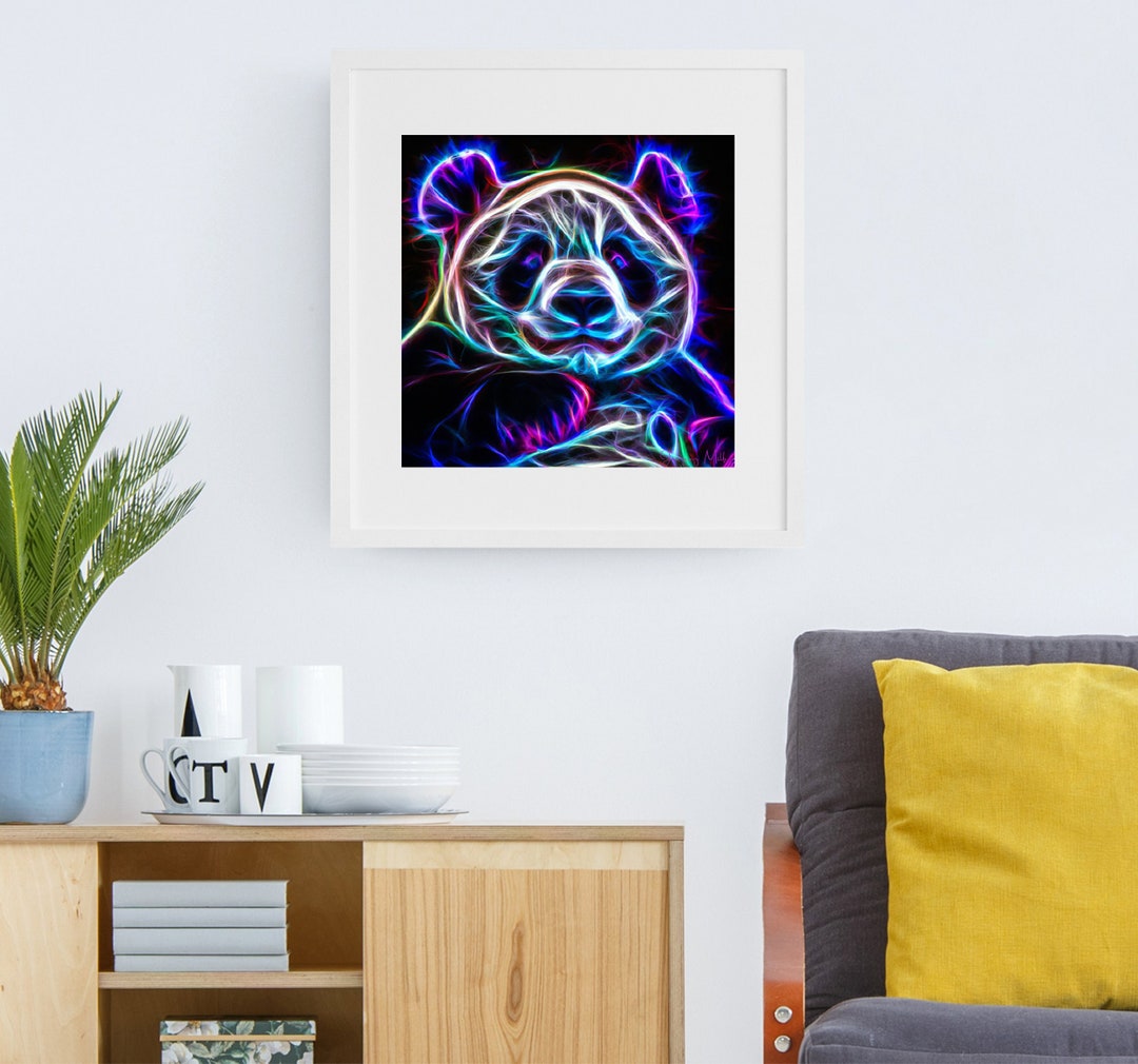 Colorful Panda Printable Wall Art, Downloadable Panda Art Print, Gift ...