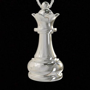 Real 14K Gold Chess Queen Charm Queen Pendant Chess Jewelry - Etsy