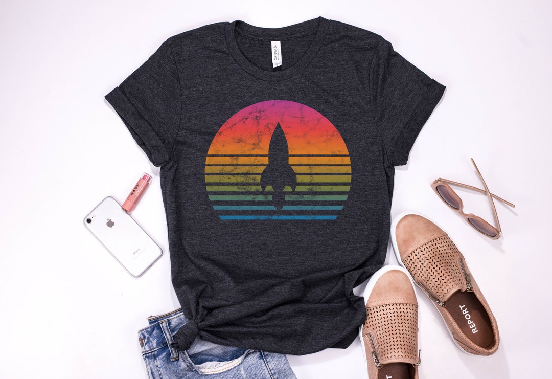 Retro Rocket Ship Shirt | Tank Top | V-neck | Long Sleeve | Sweatshirt ...