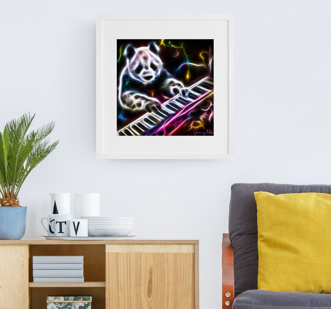 Panda Playing Piano Printable Wall Art, Downloadable Panda Art Print ...