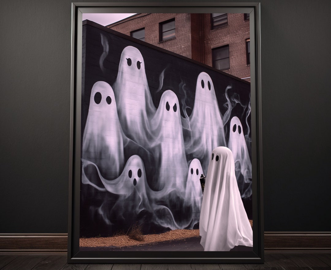 Graffiti Artist Ghost Poster, Spooky Ghost Wall Art, Goth Décor, Creepy ...