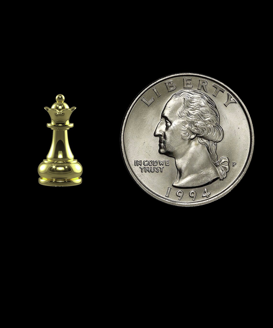 Real 14K Gold Chess Queen Charm Queen Pendant Chess Jewelry | Etsy