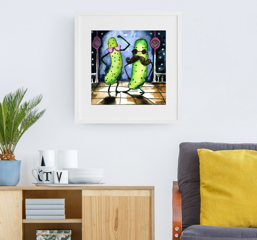 Dancing Pickles Printable Art, Pickles Art Print, Pickle Digital Art ...