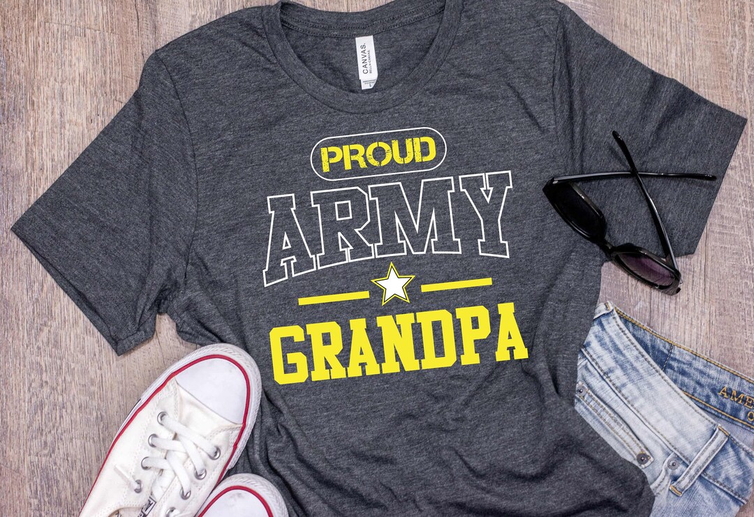 Proud Army Grandpa Shirt, Military Family, Custom Army Gift, US Army ...