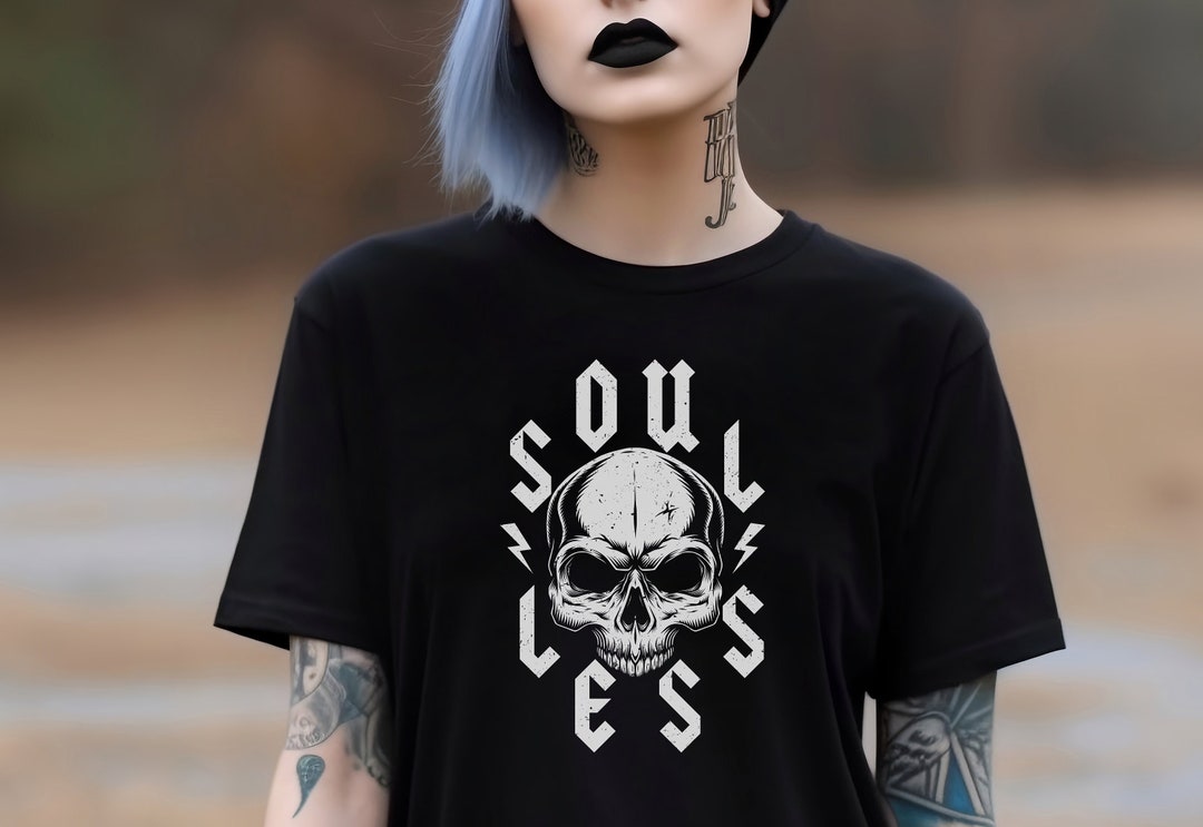 Soulless Skull Shirt, Goth Aesthetic, Gothic Gift, Emo, Alt, Grunge ...