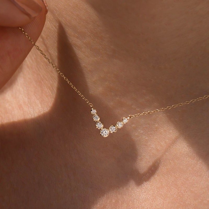 Gold Chevron Necklace - Etsy