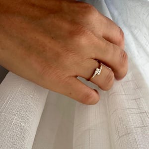 Diamond Spiral Ring - 14K Gold Cross Over Ring - Diamond Wedding Band - Bypass Ring - Diamond ...