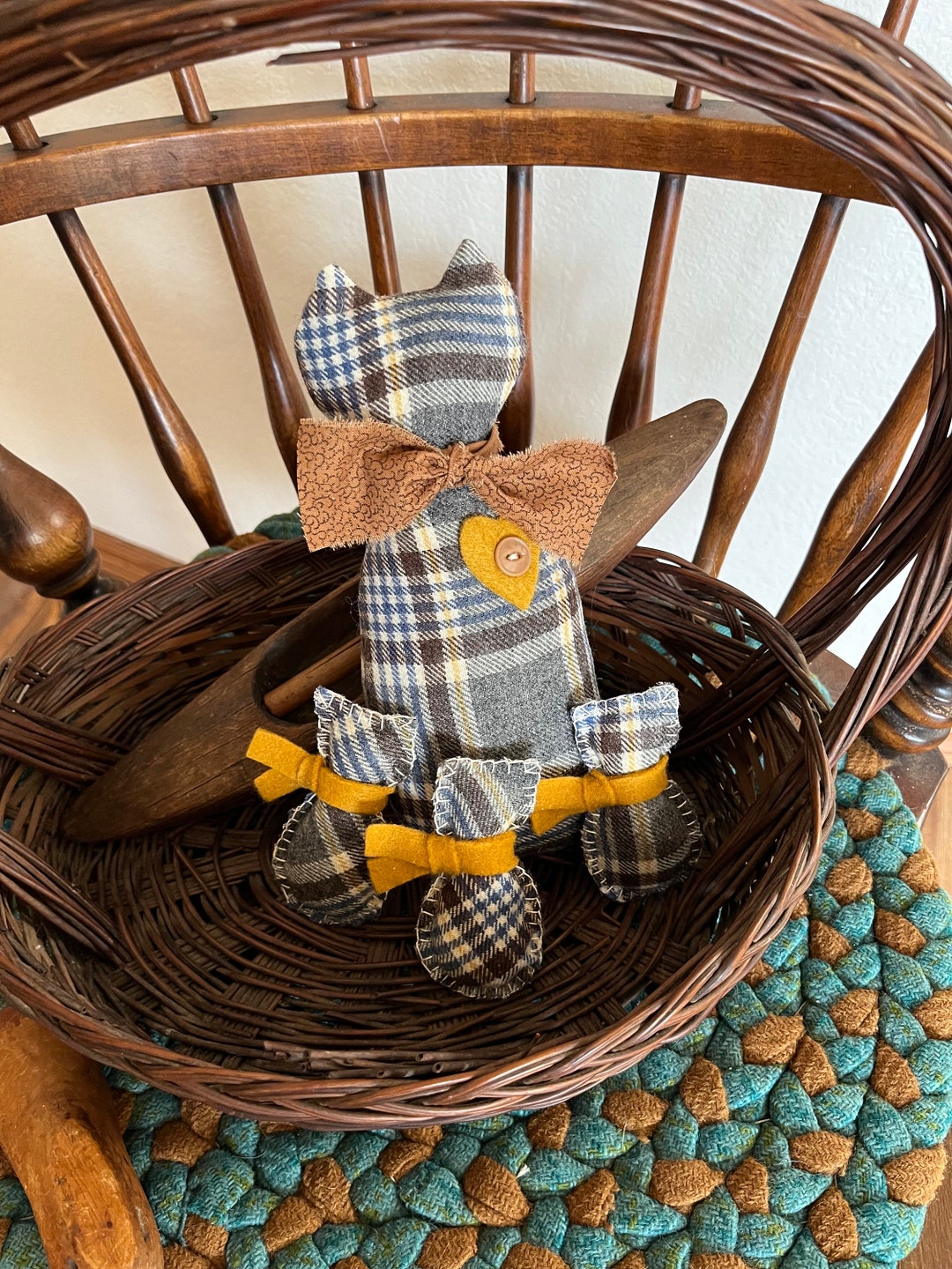 Prim Cat and Three Kittens, Primitive Decor, Cottage Decor, Farmhouse ...