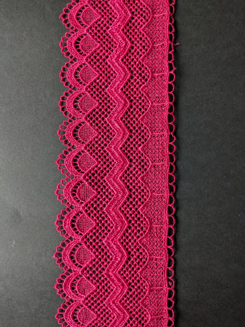 Pink Lace, Pink Trim, Vintage Lace, Embroidered Pink Lace, Ribbon ...