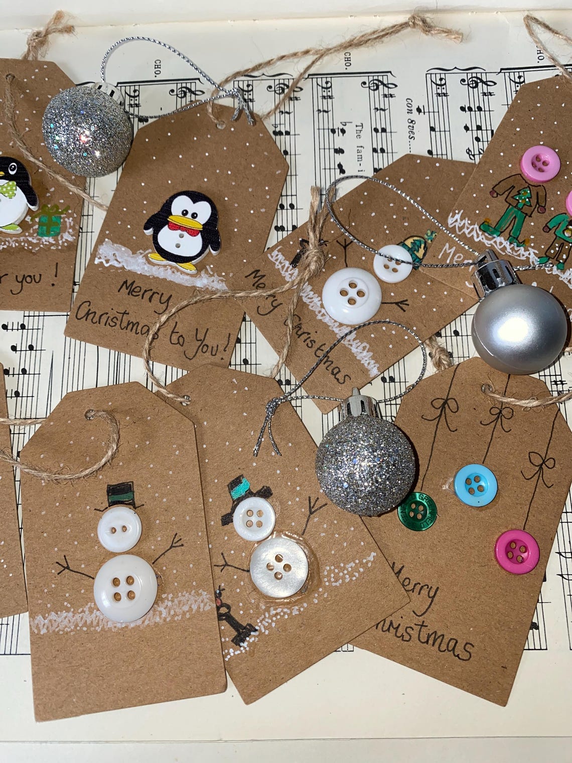 Unique Hand Crafted Christmas Gift Tags 10 in a Pack Selected at Random ...