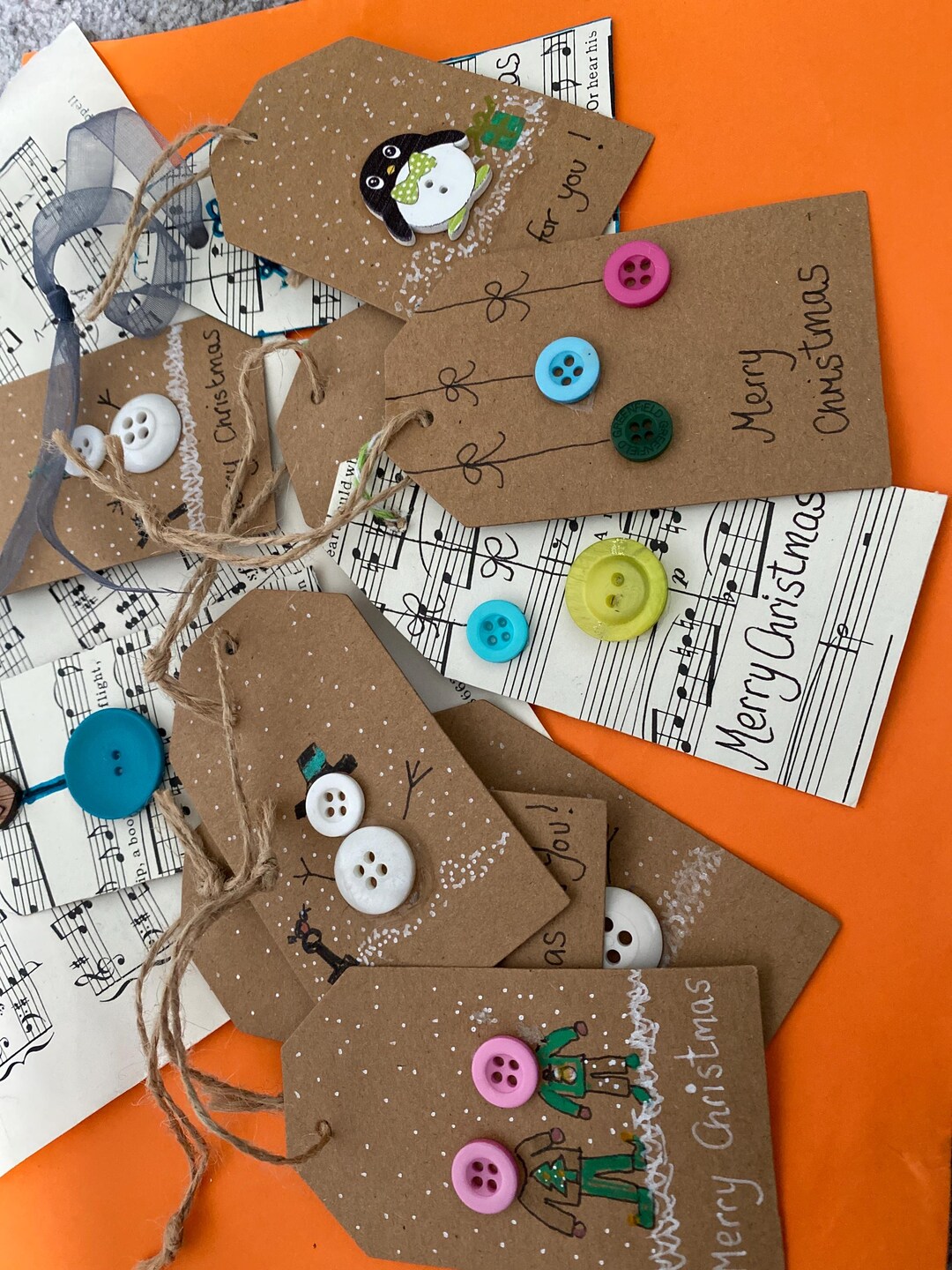 Unique Hand Crafted Christmas Gift Tags 10 in a Pack Selected at Random ...