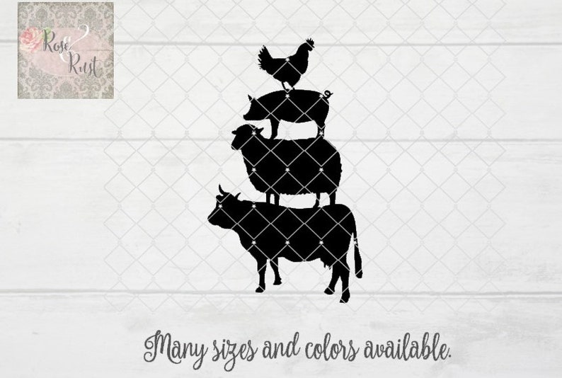 Animal Stack Decal Chicken Pig Sheep Cow Decal Farm Animals - Etsy