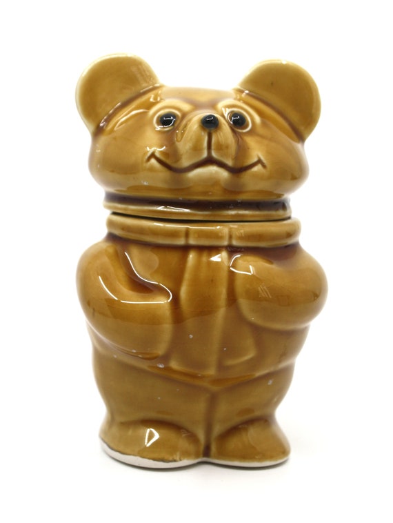 Vintage Small Teddy Bear Honey Pot With Lid Ceramic 1960s - Etsy