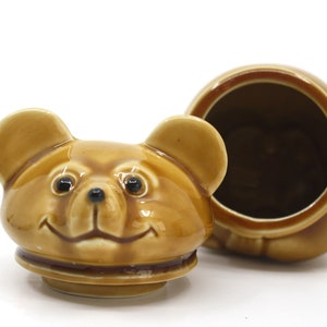 Vintage Small Teddy Bear Honey Pot With Lid Ceramic 1960s - Etsy