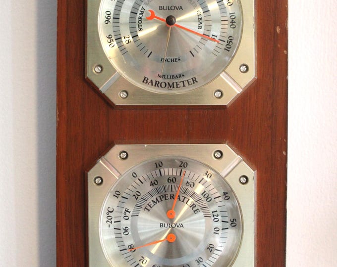 Vintage Bulova Indoor Weather Station (C1813) - Barometer, Temperature ...