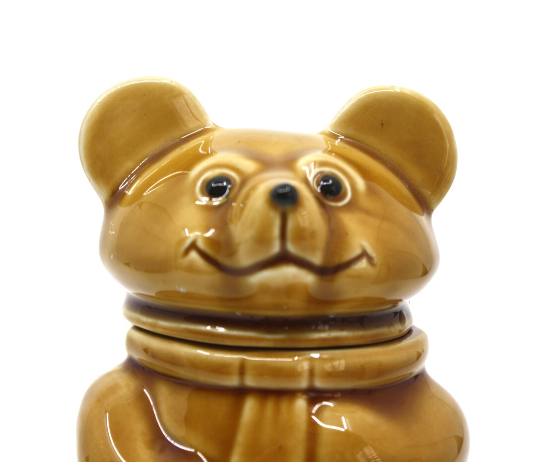 Vintage Small Teddy Bear Honey Pot With Lid - Ceramic 1960s - Etsy