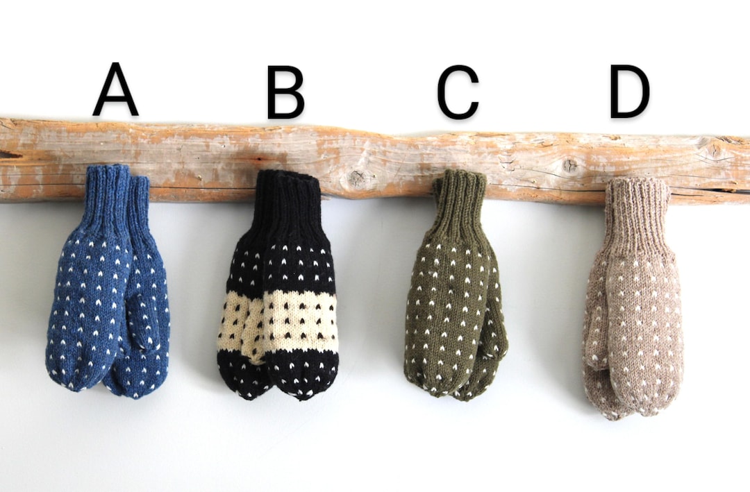 Newfoundland Fleece Wool Thrum Mittens Gloves Mitts - Lady's/women's ...