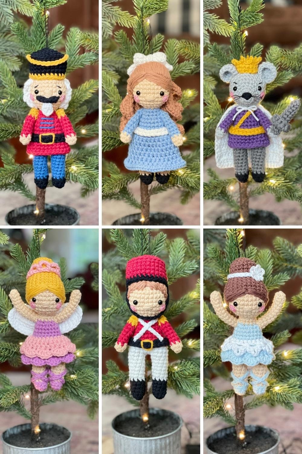 Nutcracker Crochet Ornament Patterns: Amigurumi Christmas Set (PDF ...