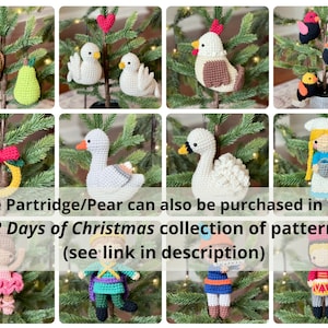 Crochet Partridge and Pear Ornament Pattern, Crochet Christmas Pattern ...