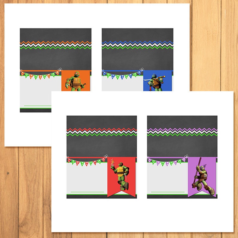 Teenage Mutant Ninja Turtles Food Tents Chalkboard TMNT Food | Etsy