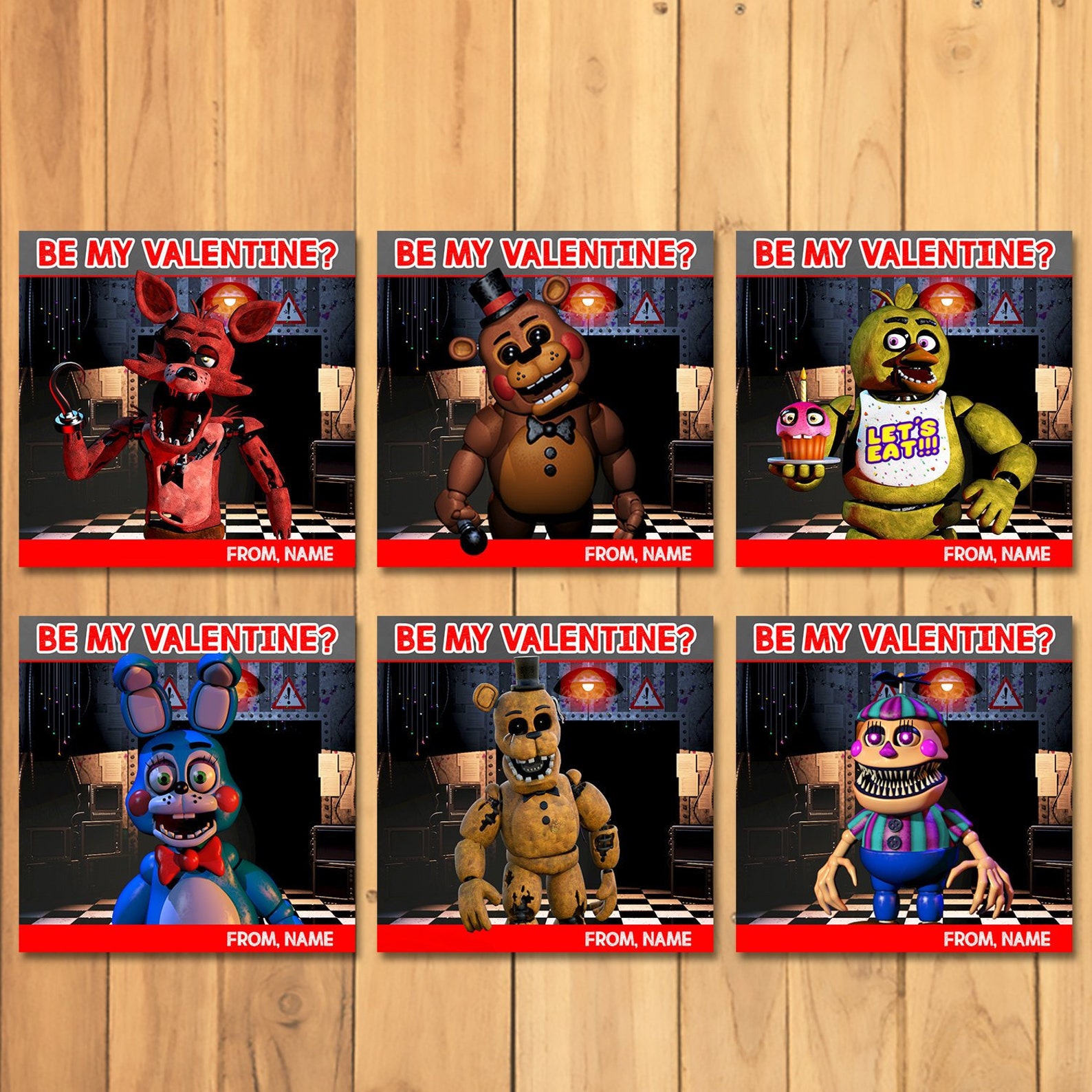 Five Nights at Freddy's Valentine's Day Cards FNAF - Etsy