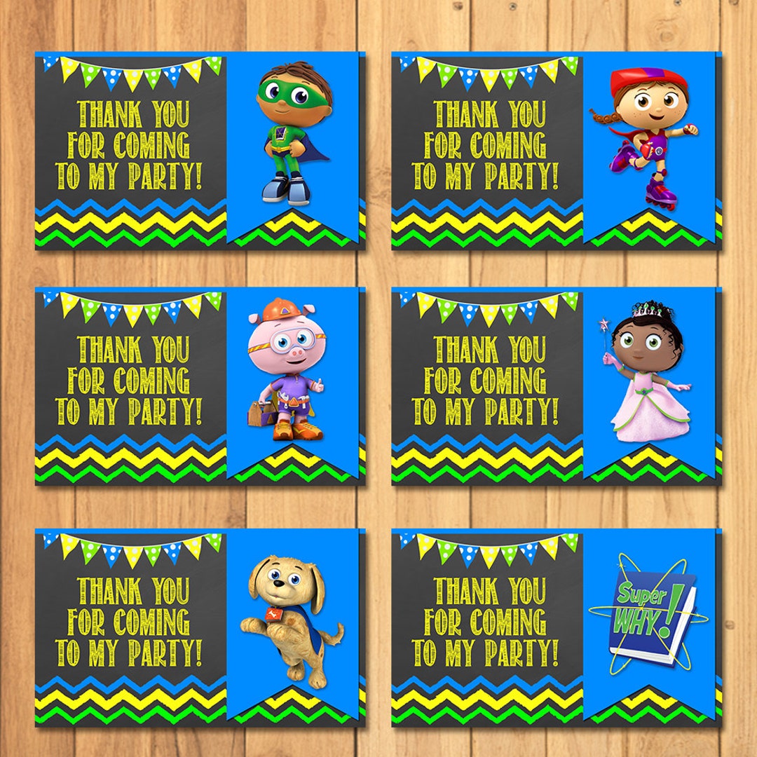Super Why Party Tags * Super Why Birthday * Super Why Printables ...